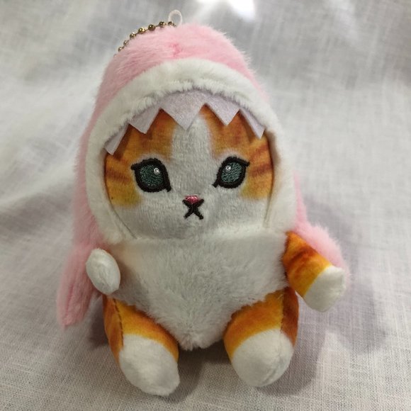 Toys | Orange And White Tabby Cat In Pink Shark Suit Plush Mascot Doll ...
